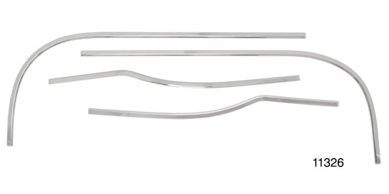 1957 Chevy Stainless Steel Interior Door Panel Trim Kit, Bel Air 4-Door ...