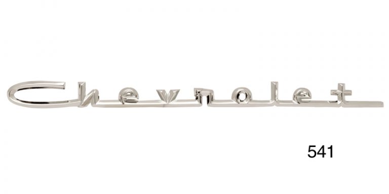 Chrome”Chevrolet” Script, 210 and 150 V8, 13” (Best) | chevy classic