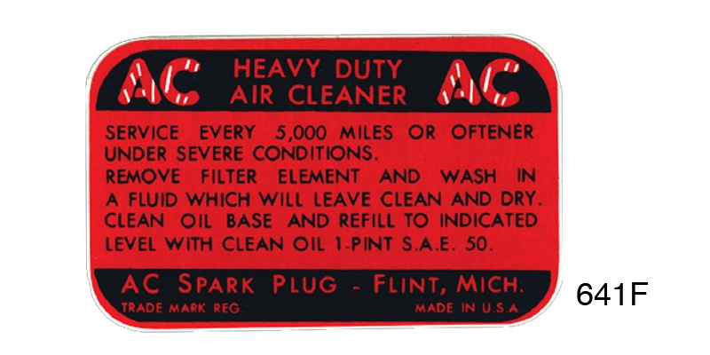 Decal air cleaner V8 4B | chevy classic